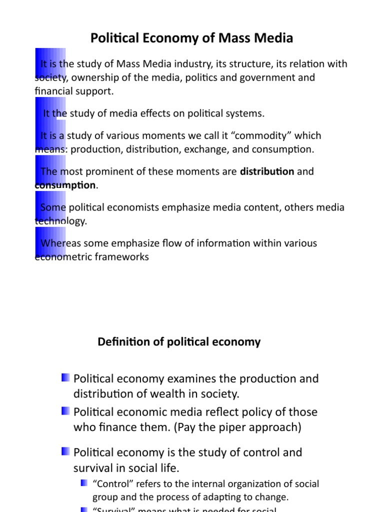 Political Economy of Mass Media | PDF | Mass Media | Political Economy