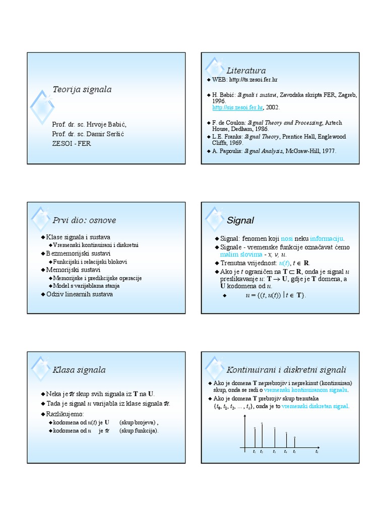 Teorija Signala Literatura | PDF