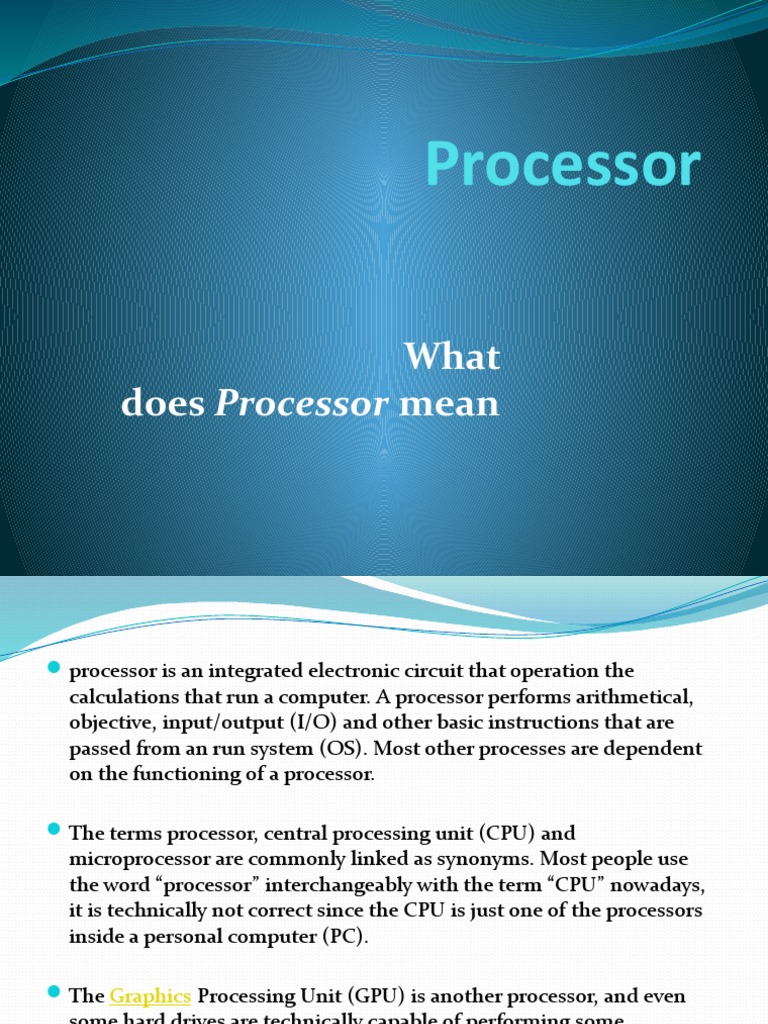 Processor | PDF | Central Processing Unit | Multi Core Processor