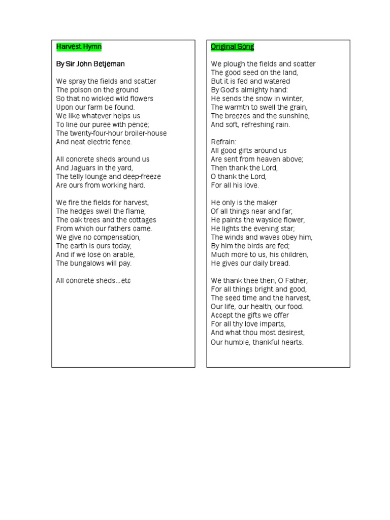 Harvest Hymn - A Summary by Mukul Panda | PDF | Agriculture | Natural ...