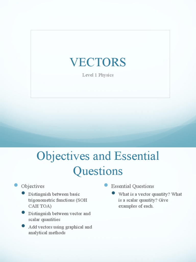 Vectors Scalars PPT | PDF | Euclidean Vector | Elementary Mathematics