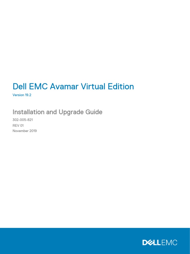 Docu96425 - Avamar Virtual Edition 19.2 Installation and Upgrade Guide ...