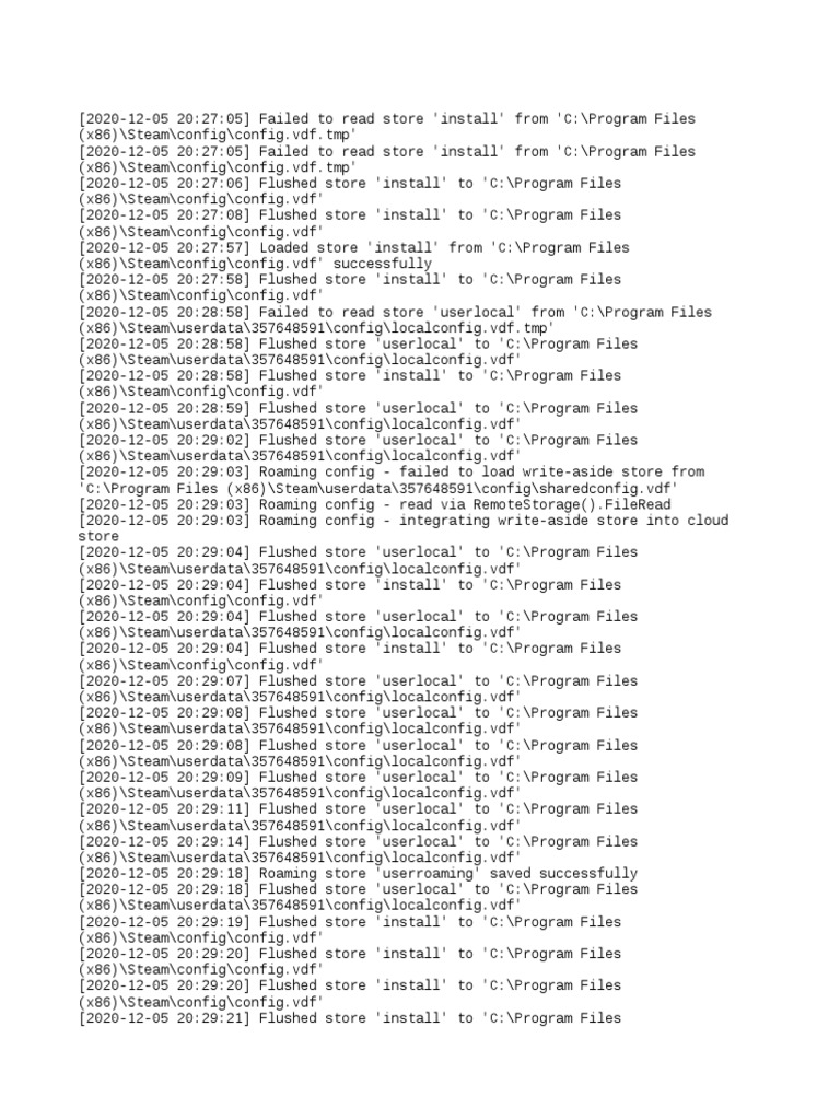 Regular Flush of Steam Configuration Stores and Logs Over One Hour Period | PDF | Personal ...