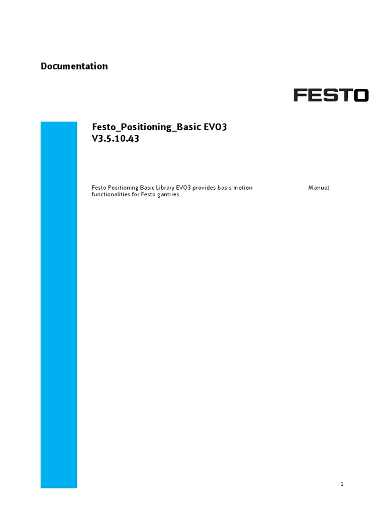 Documentation: Festo Positioning Basic Library EVO3 Provides Basis ...