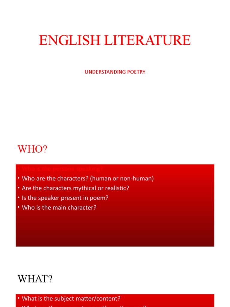 Understanding Poetry Elements | PDF
