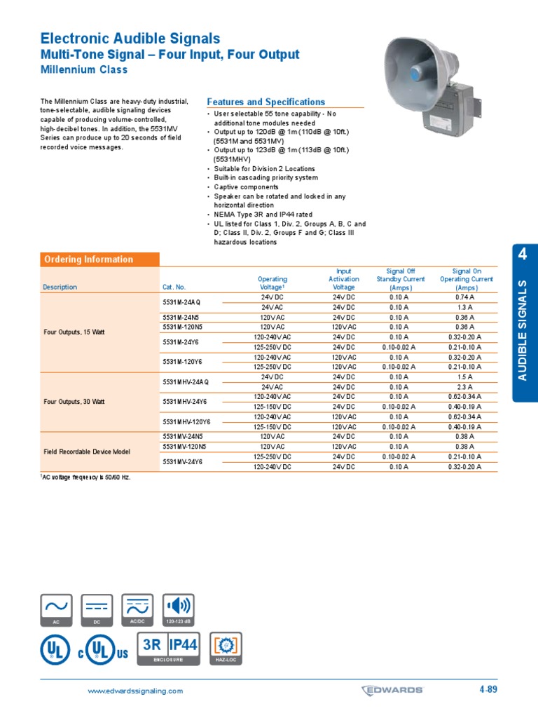 Electronic Audible Signals: Multi-Tone Signal - Four Input, Four Output ...