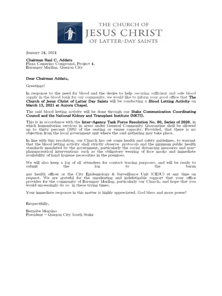 Letter-to-Barangay-blood Letting | PDF