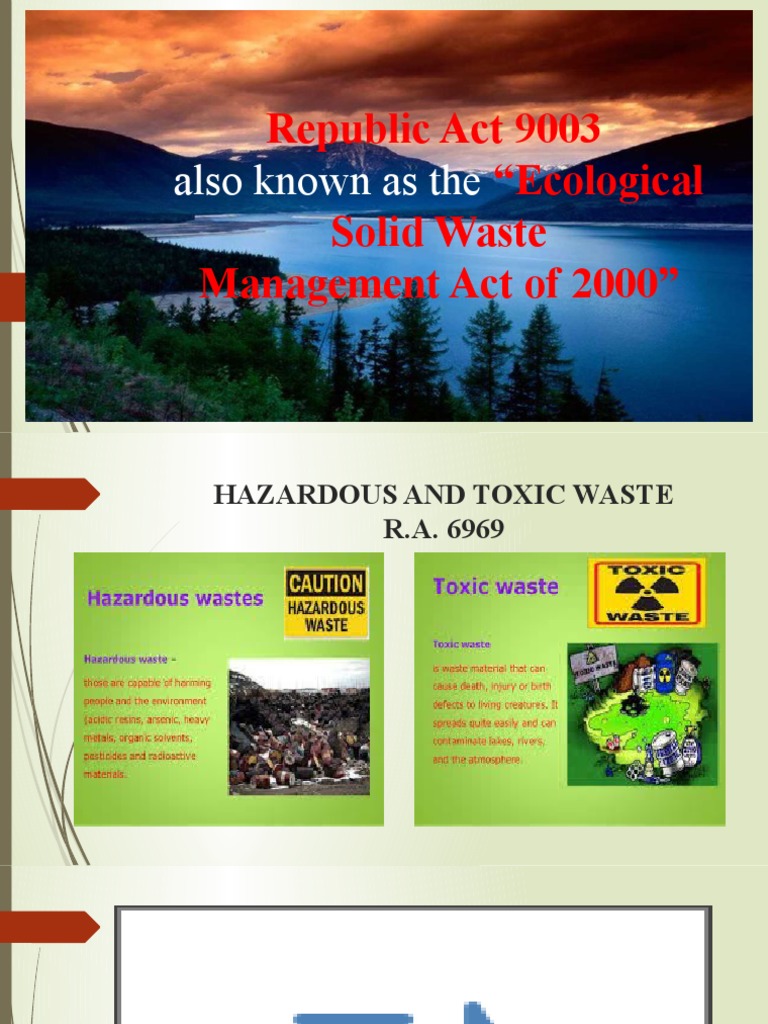 Republic Act 9003 | PDF | Waste Management | Landfill