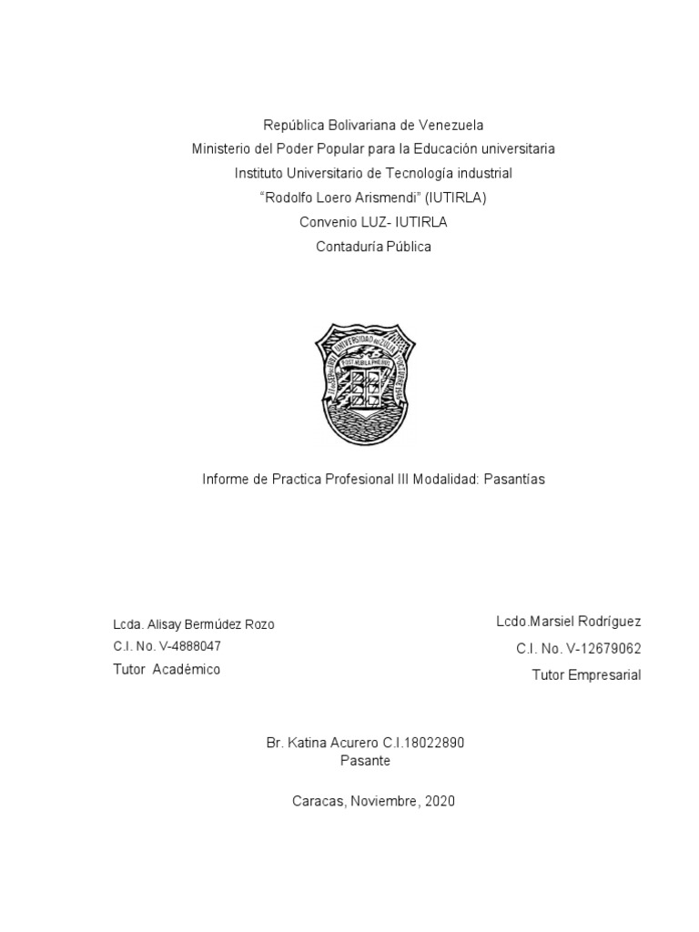 Informe Pp Iii Katina Acurero Pdf Auditoría Contralor