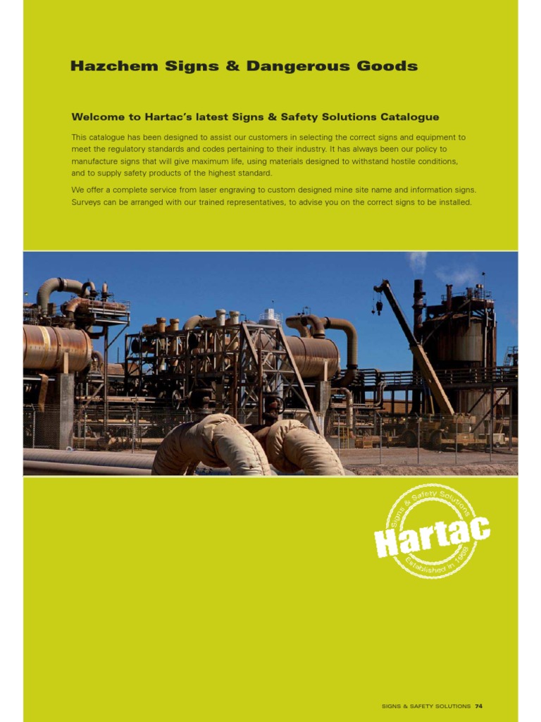 Hazchem Signs & Dangerous Goods: Welcome To Hartac's Latest Signs ...