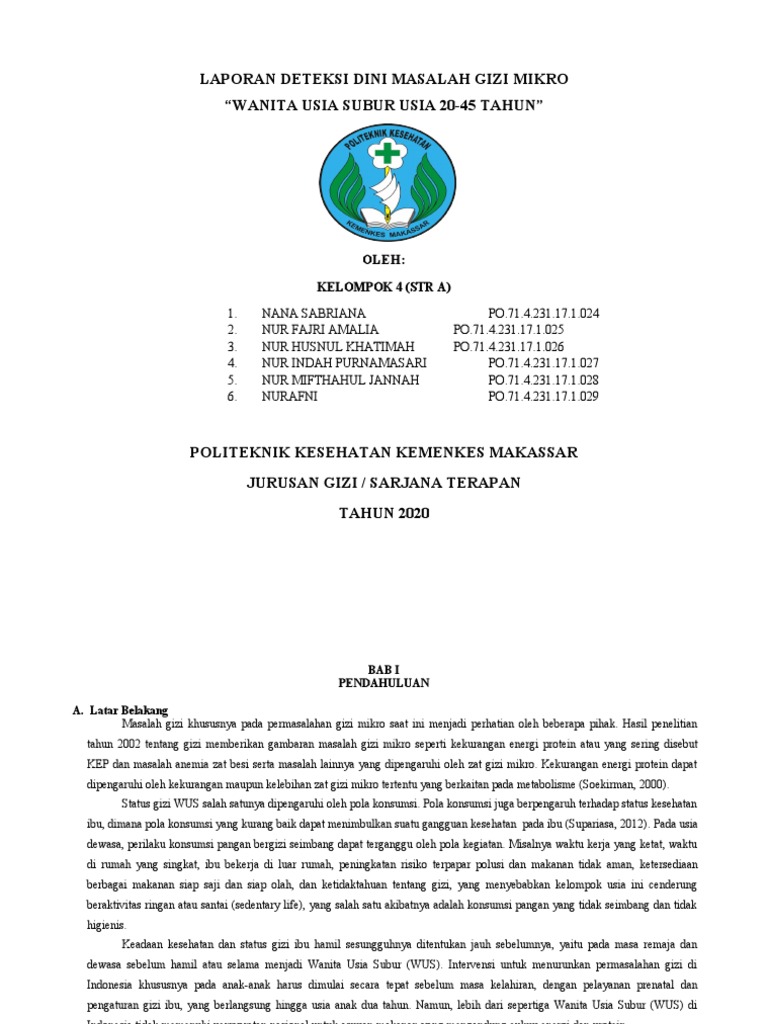 Laporan Detdin Gizi Mikro Wus KLP 4 | PDF