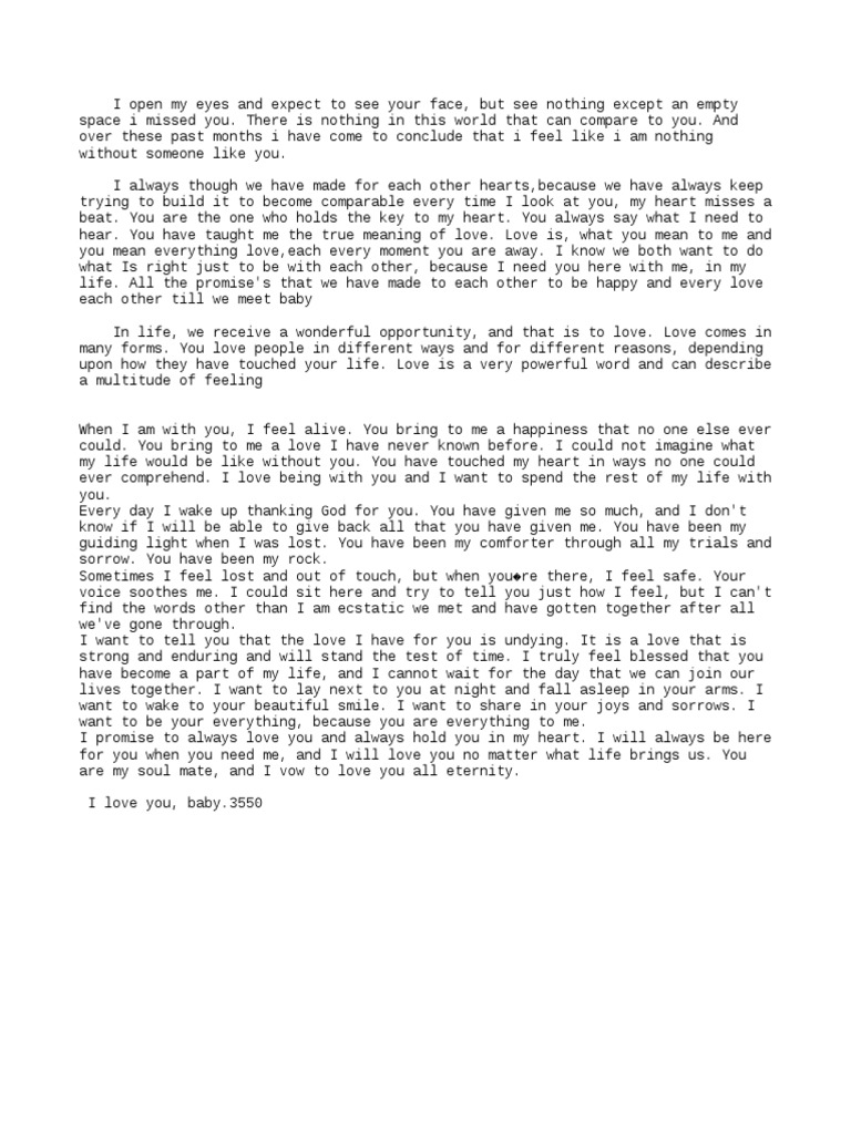 A Love Letter Expressing Deep Emotions and a Commitment to a Lifelong ...
