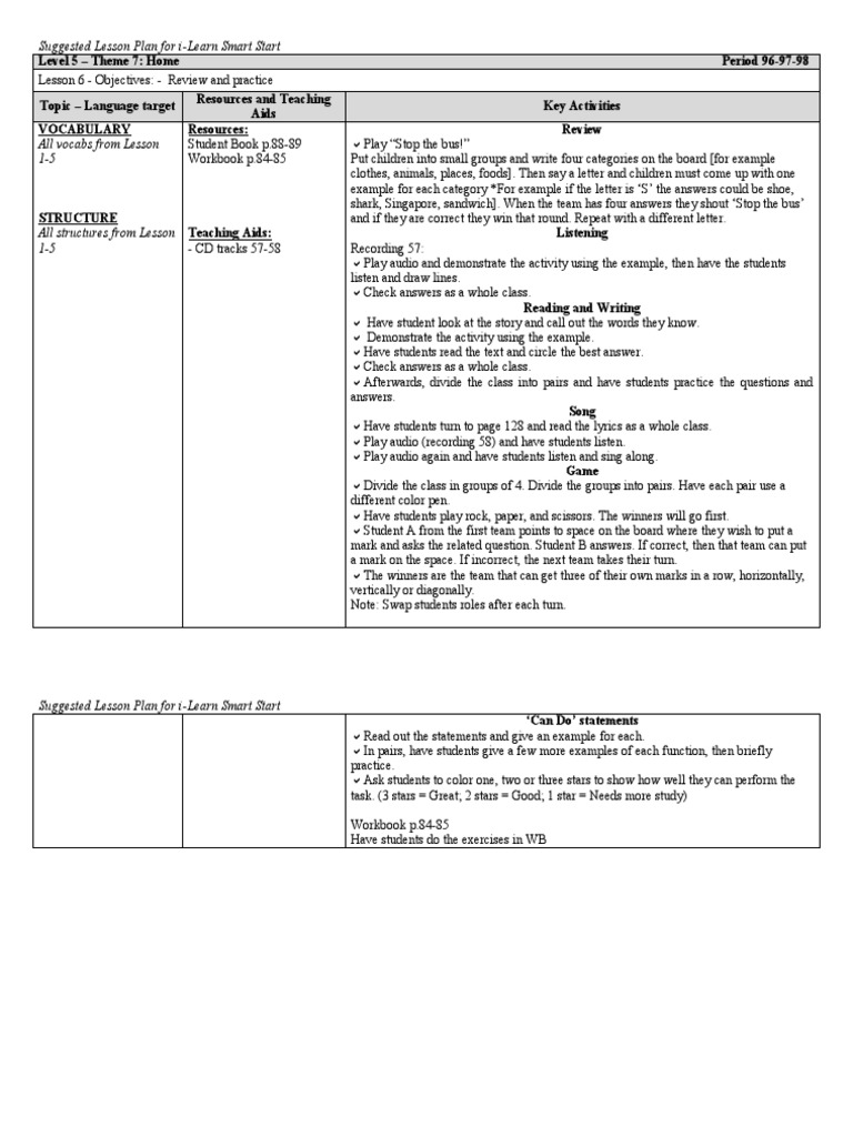 Lesson Plan for Young Learners | PDF | Vocabulary | Cognitive Science