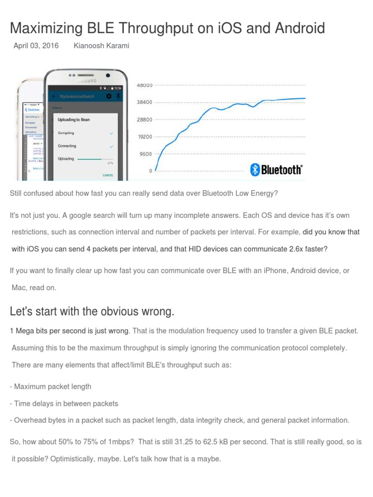 Maximizing BLE Throughput On iOS and Android | PDF | Bluetooth | Network Protocols