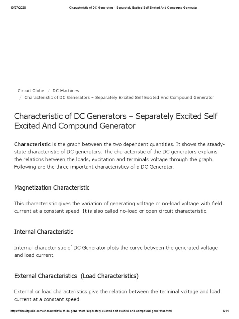 Characteristics of DC Generators Explained | PDF | Electric Generator ...