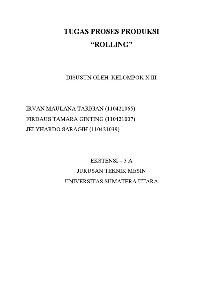 Rolling | PDF
