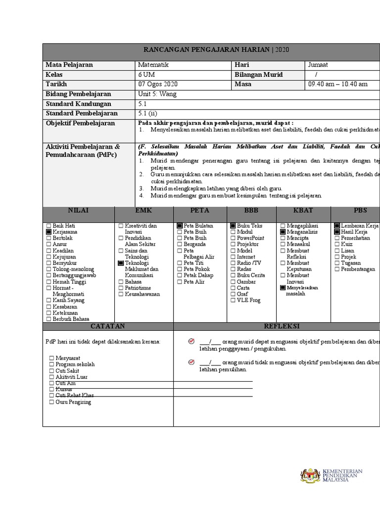 Matematik Tahun 6 - Unit 5 (F. Selesai Masalah Aset Dan Liabiliti) | PDF | Seni