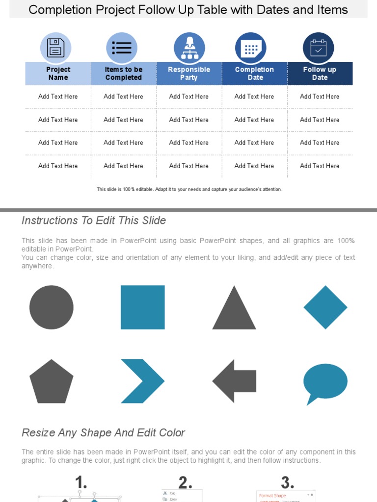 Project Name Items To Be Completed: Responsible Party Completion Date ...