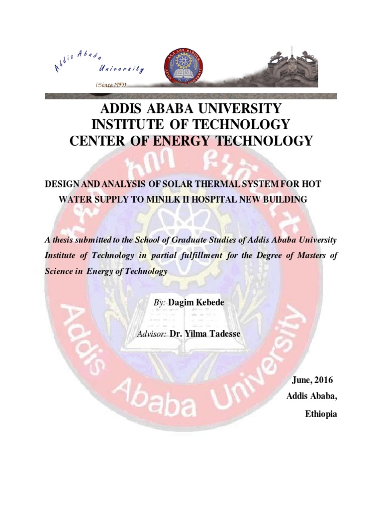 Dagim Kebede | PDF | Solar Energy | Water Heating