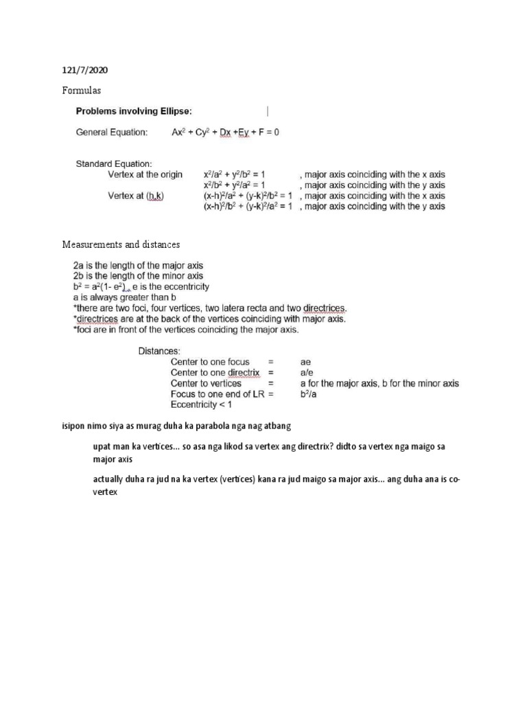 Problem Solving With Ellipse | PDF