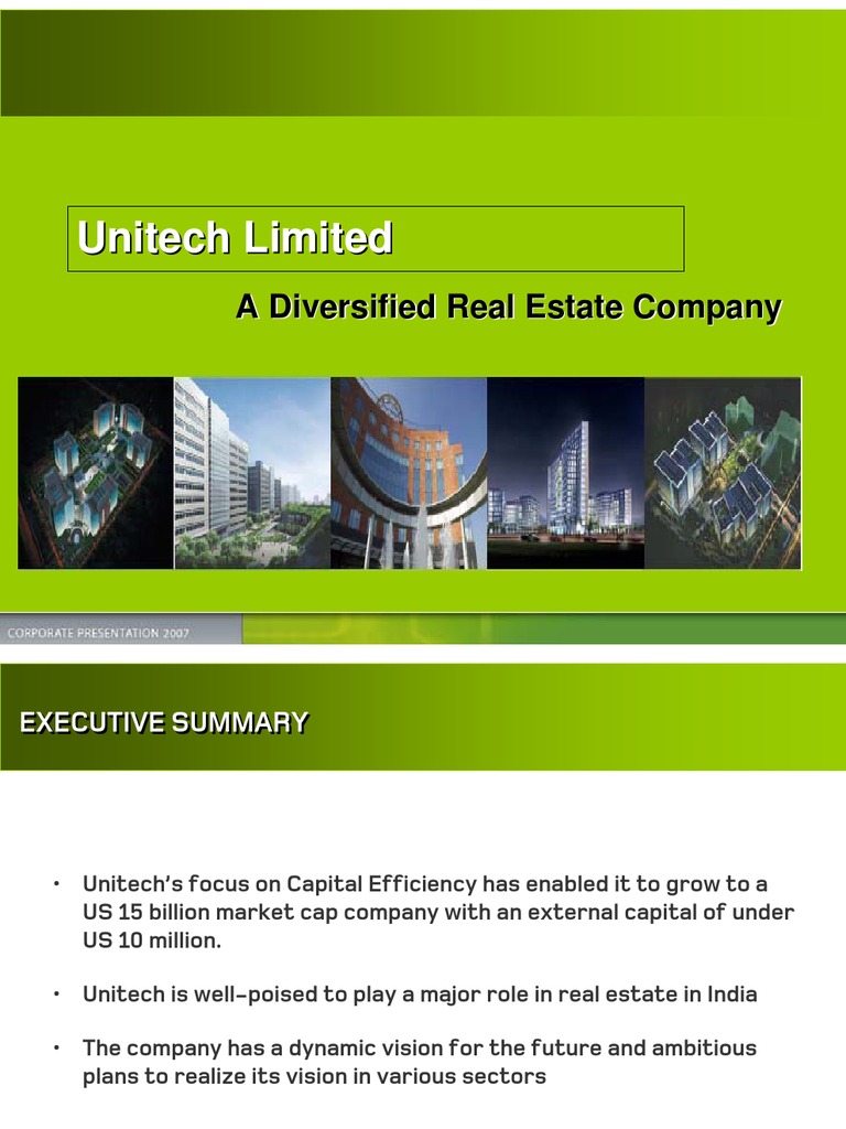 Unitech: India's Real Estate Leader | PDF | Taxes | Shopping Mall