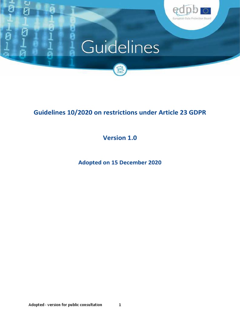GDPR restrictions guidelines | PDF | Rights | Social Institutions
