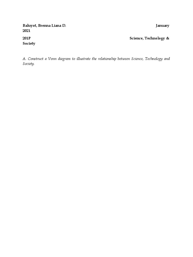 Science, Technology, and Society Venn Diagram | PDF | Science ...