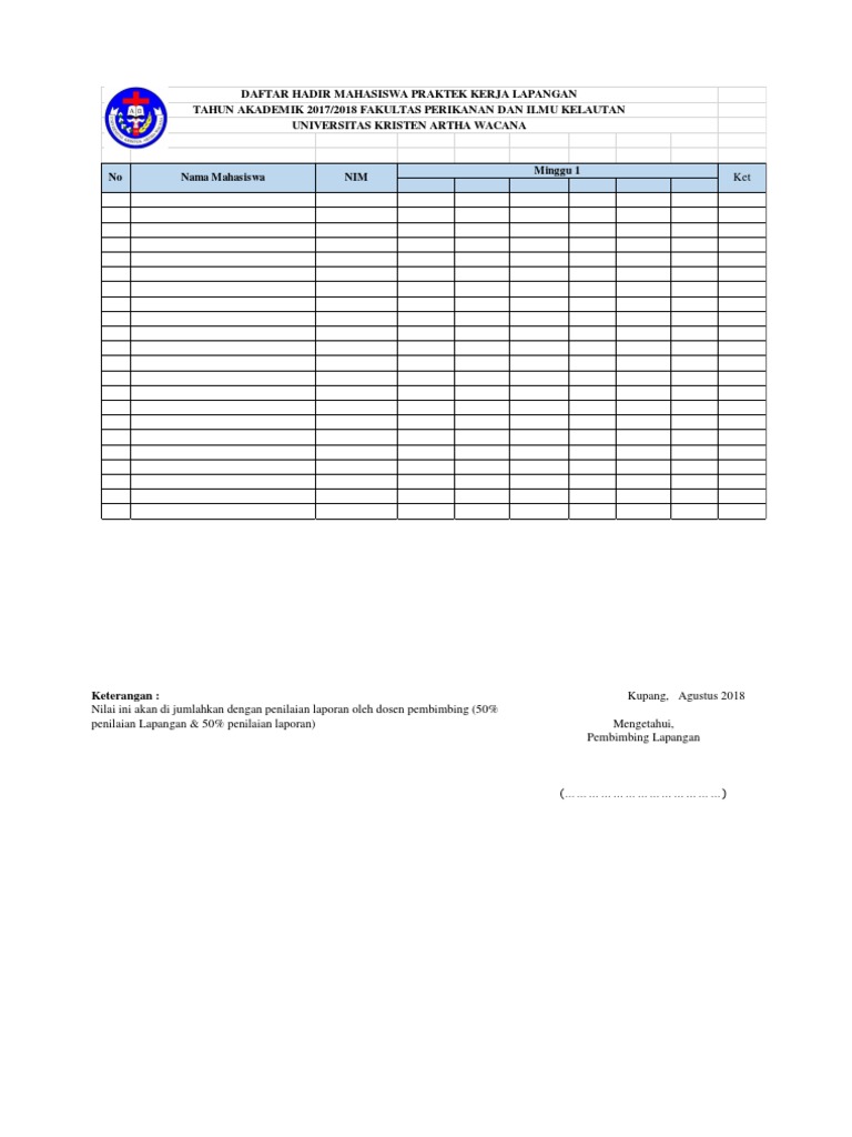 Format Absen PKL | PDF