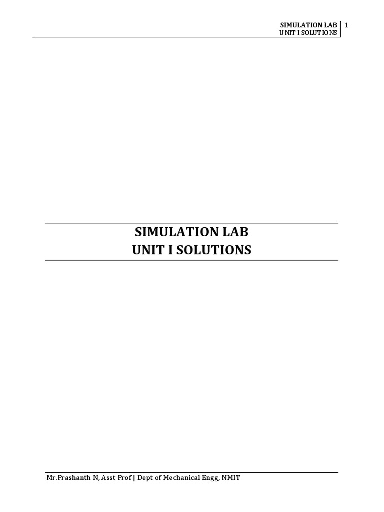 Simulation Lab Unit I Solution | PDF | Mathematical Objects | Physics