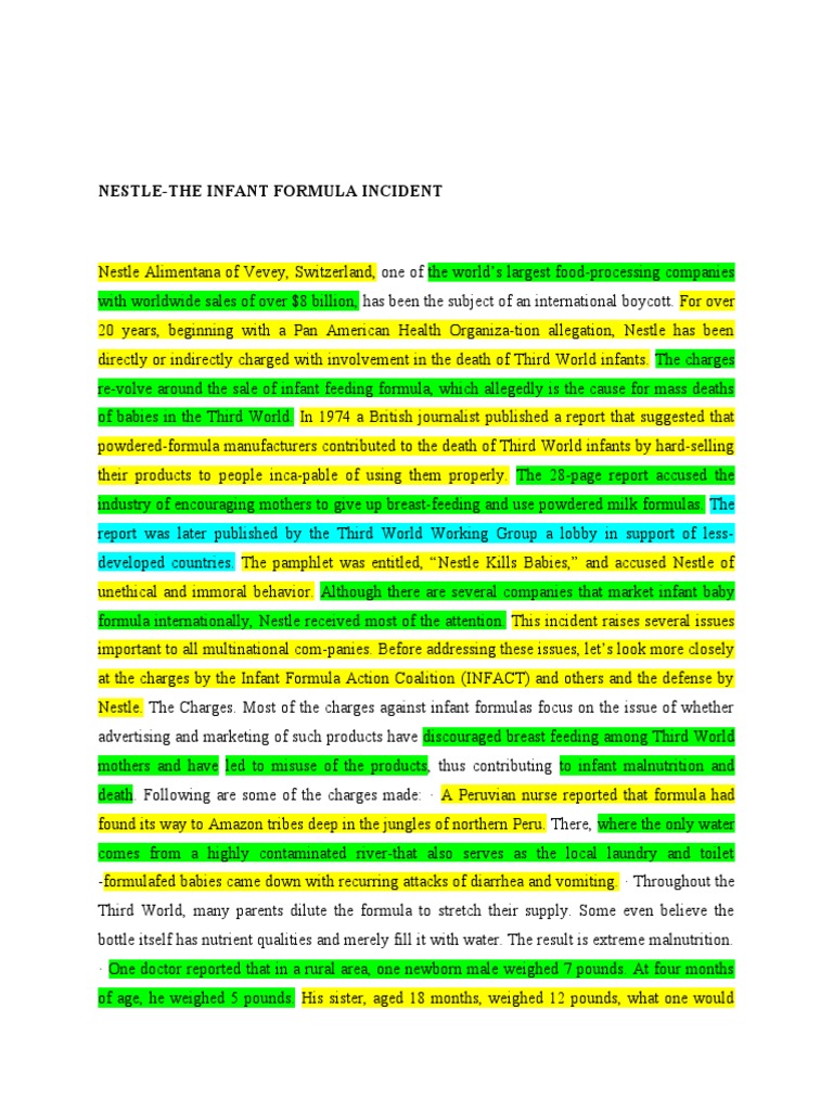 NESTLE Case Study | PDF | Infant Formula | Breastfeeding