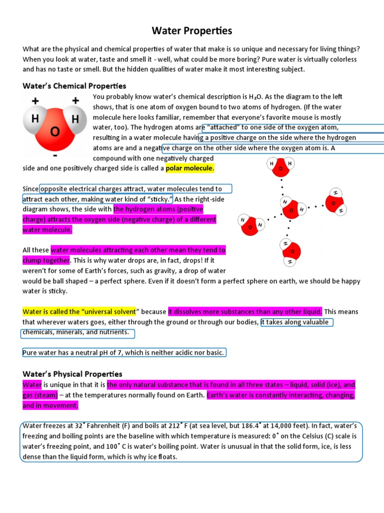Water Properties Article 1 | PDF | Properties Of Water | Water