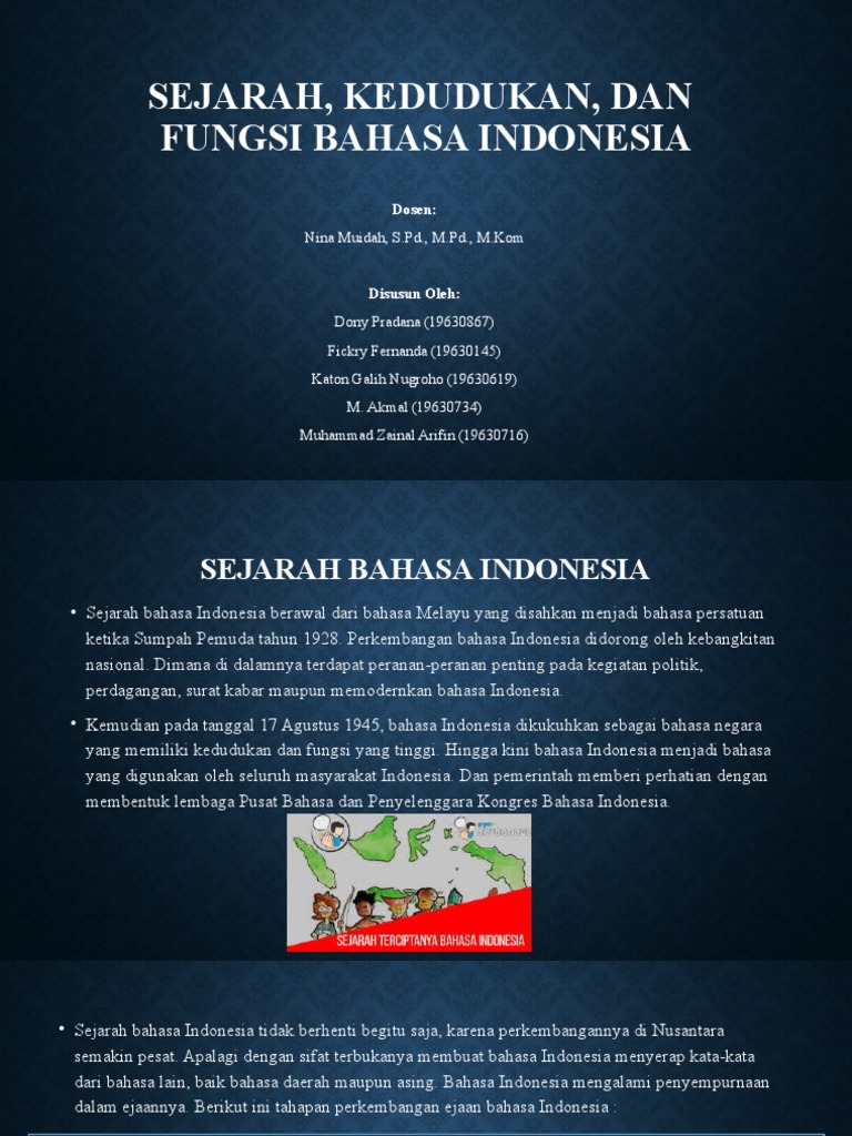 Sejarah dan Fungsi Bahasa Indonesia | PDF
