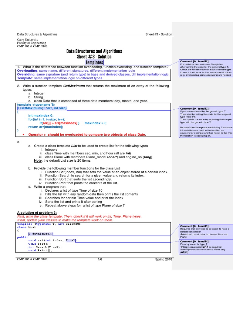 Sheet3 - Templates - S2018 - Solution | PDF | Constructor (Object ...