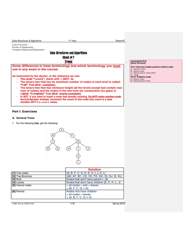 Sheet7 - Trees - S2018 - Final - Solution | PDF | Information Retrieval | Data Management