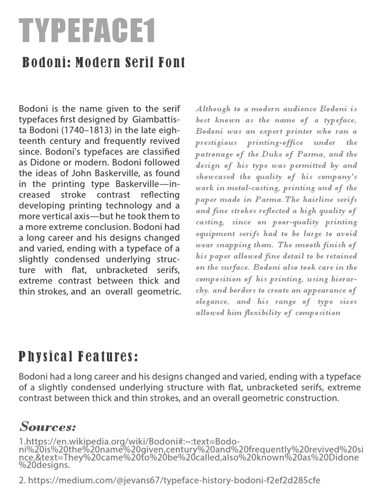 Typeface1: Bodoni: Modern Serif Font | PDF