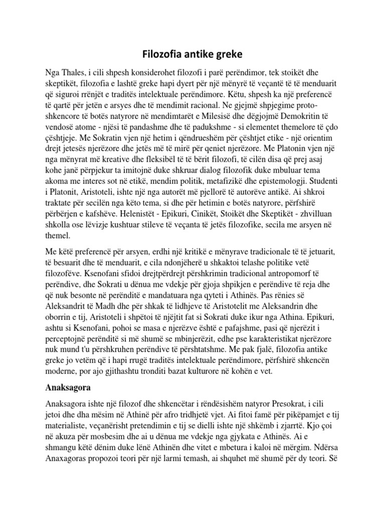 Filozofia Antike Greke | PDF