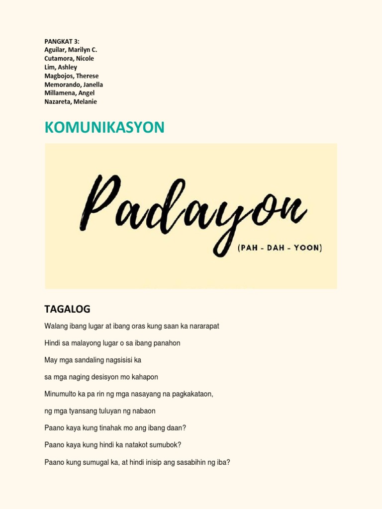 Padayon (Tula) | PDF