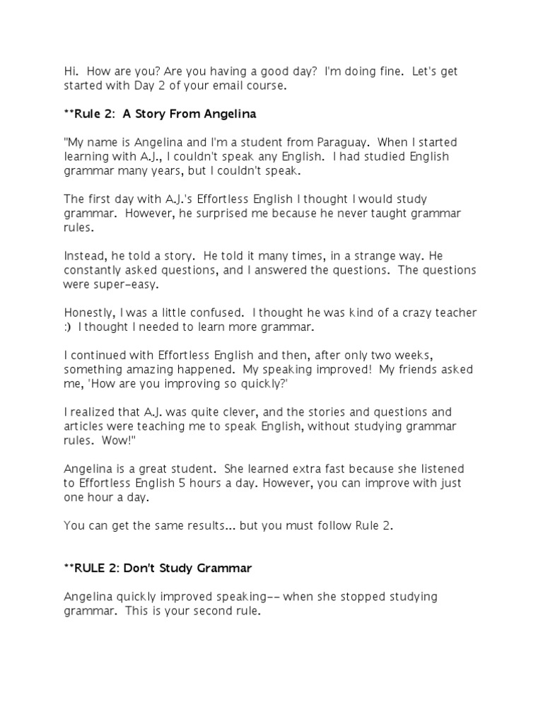 Rule 2: Stop Studying Grammar | PDF | Self-Improvement