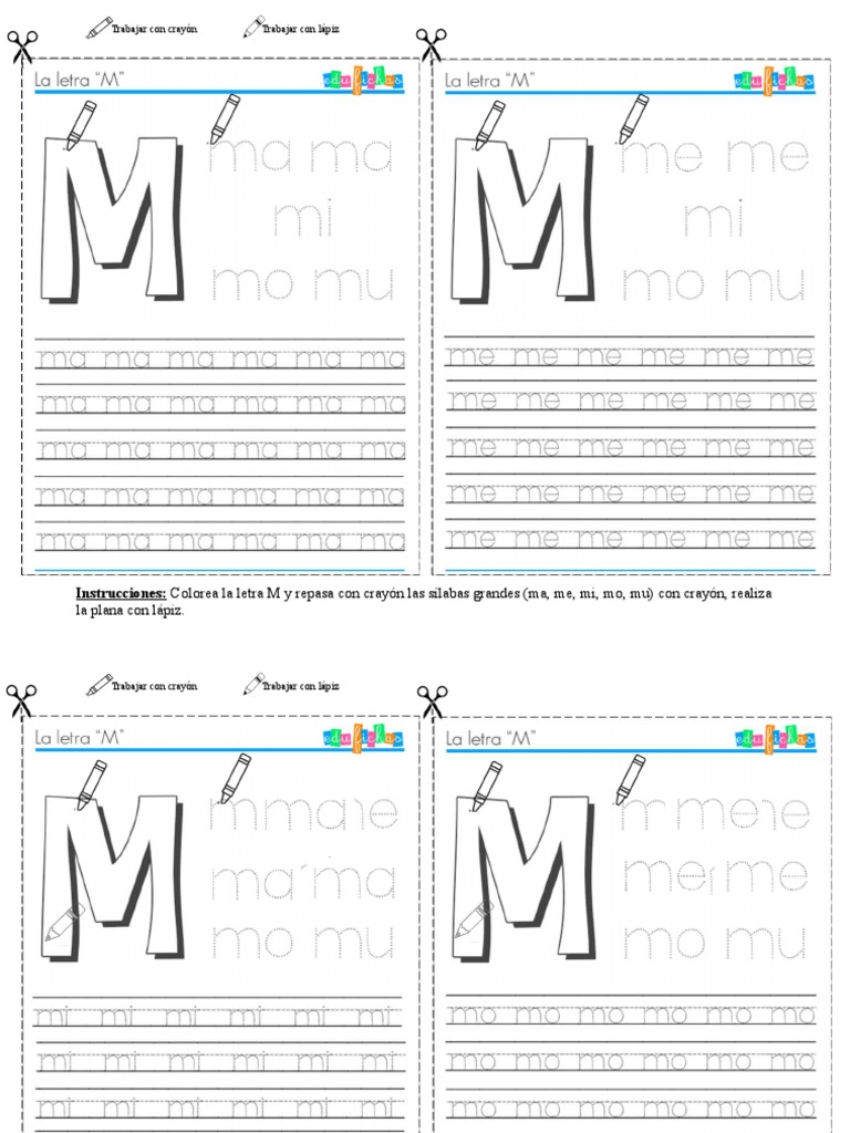 Cuadernillo de Sílabas Letra M | PDF | Artes del Lenguaje y Comunicación