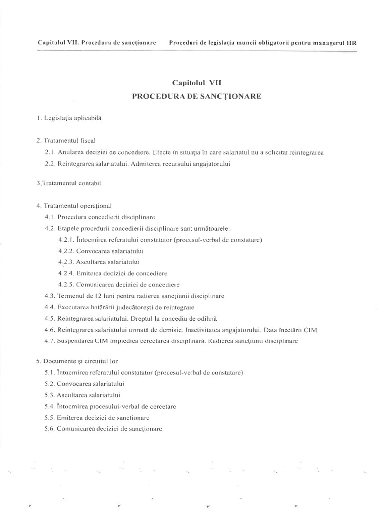 Procedura HR - Sanctionare Disciplinara | PDF