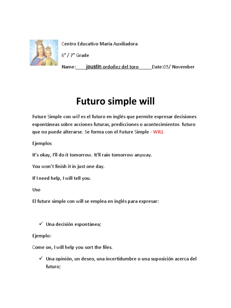 Future Simple Tense | PDF