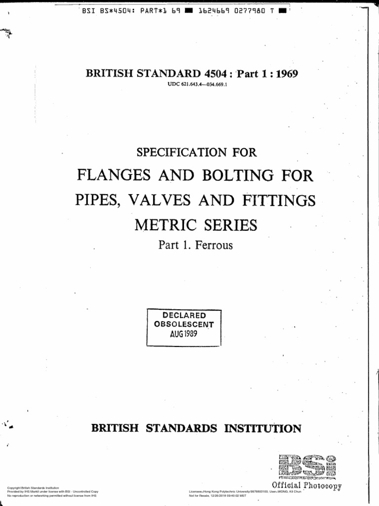 BS 4504-Part 1 | PDF | Pipe (Fluid Conveyance) | Building Materials