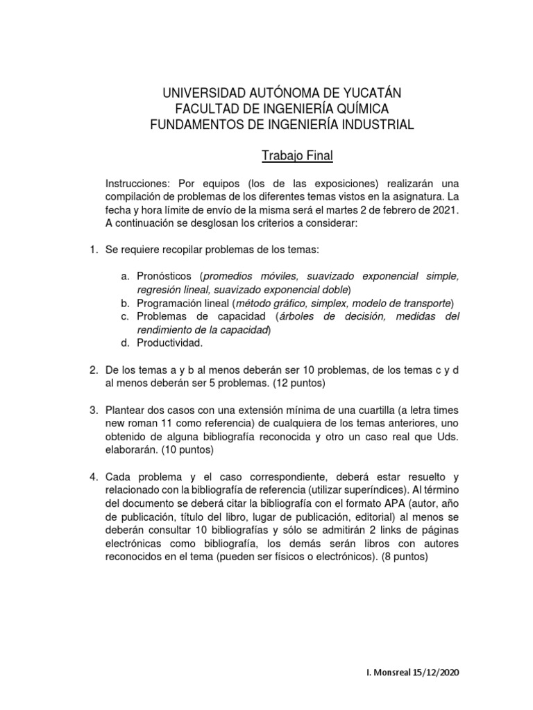 Req Trab Final Fund Ing. Ind - 15.12.2020 | PDF