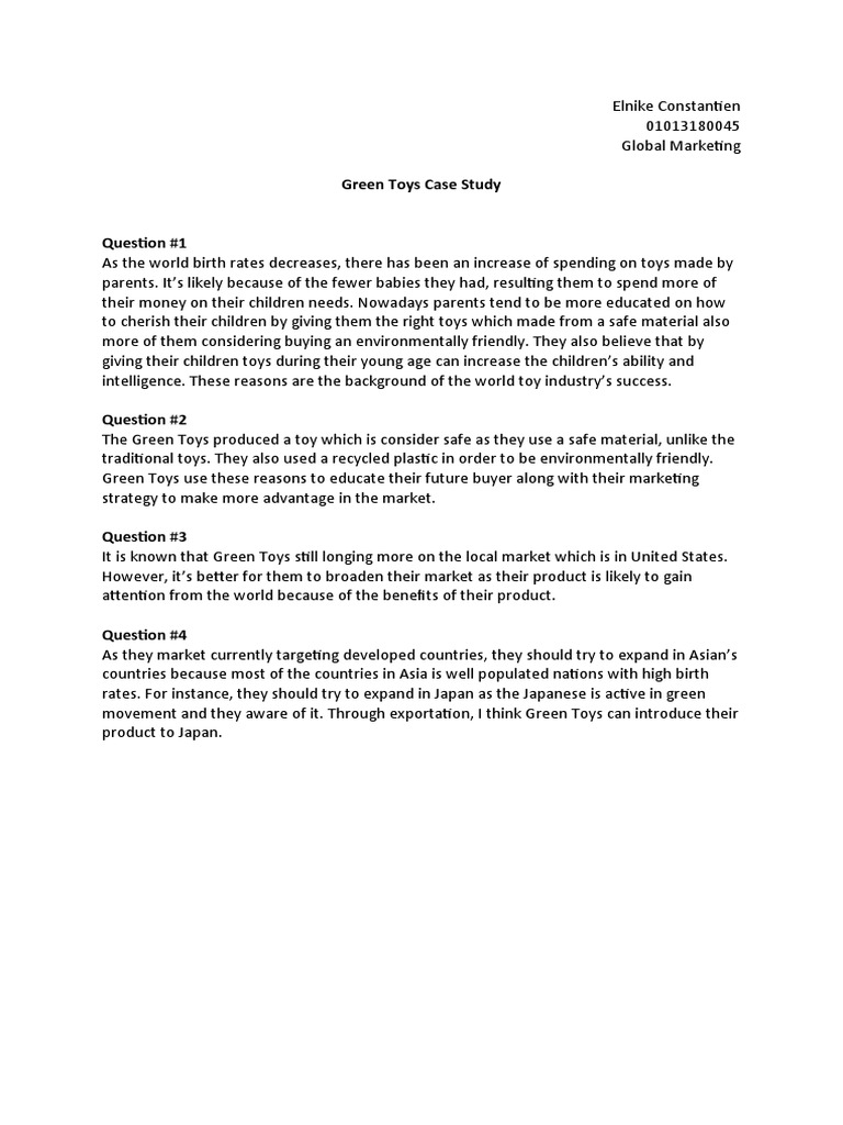 Green Toys Case Study | PDF