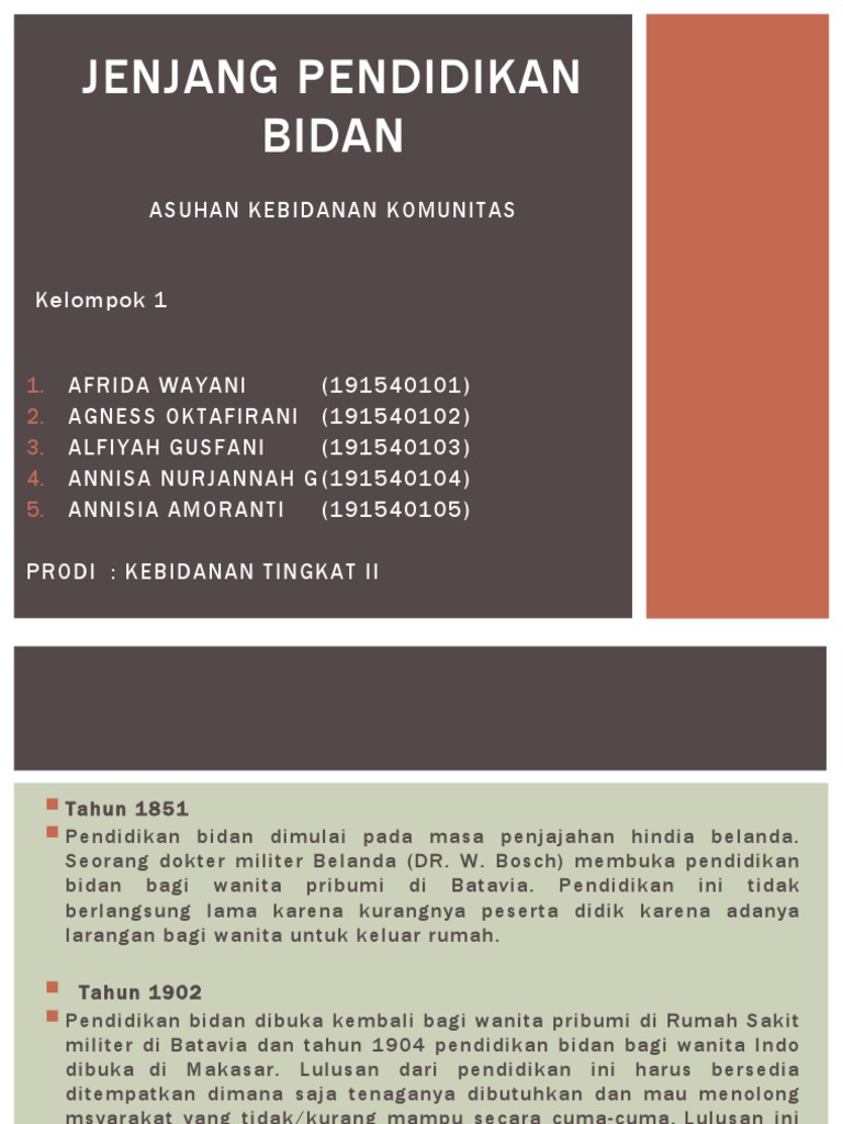 Jenjang Pendidikan Bidan - Kelompok 1 | PDF