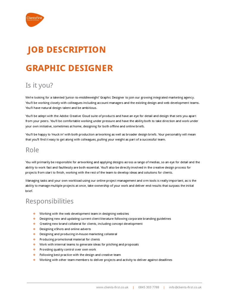 Job Description Graphic Designer: Is It You? | PDF | Graphic Design ...