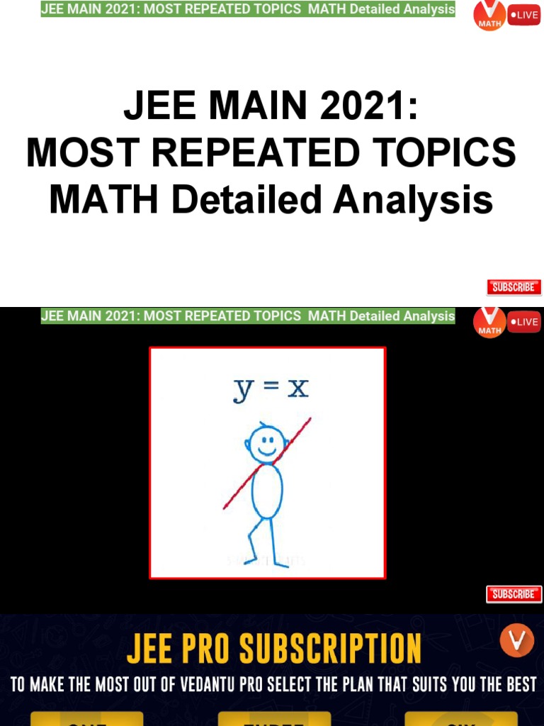 JEE MAIN 2021: Most Repeated Topics MATH Detailed Analysis | PDF ...