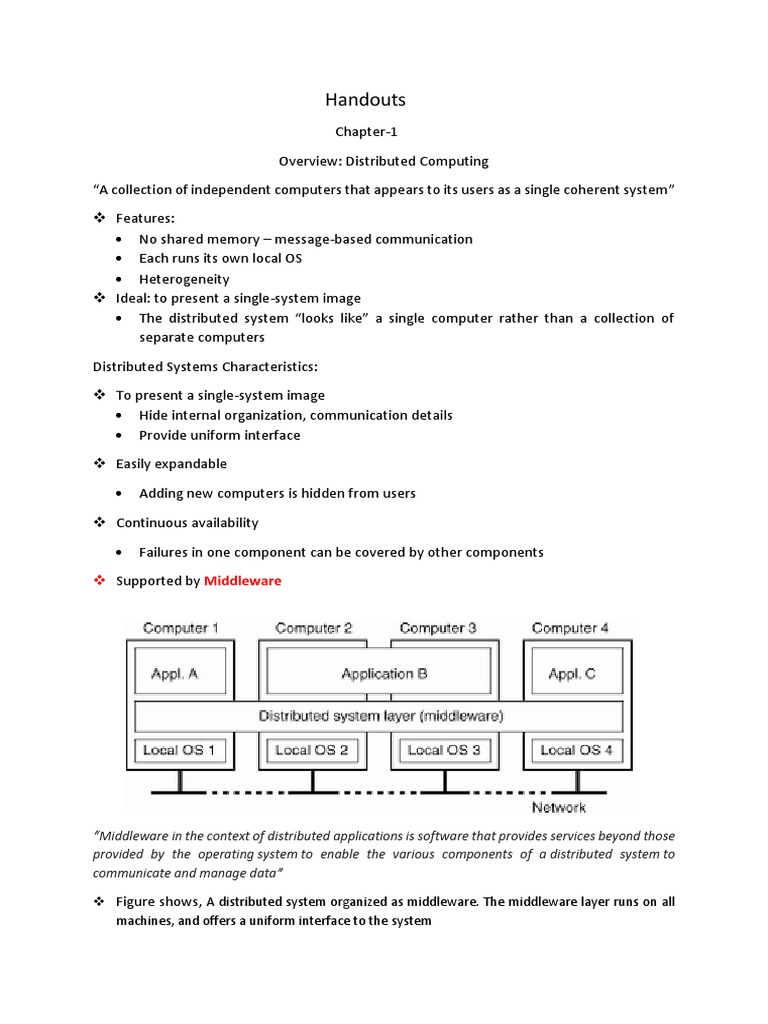 Overview Of Distributed Computing Pdf Common Object Request Broker Architecture Operating