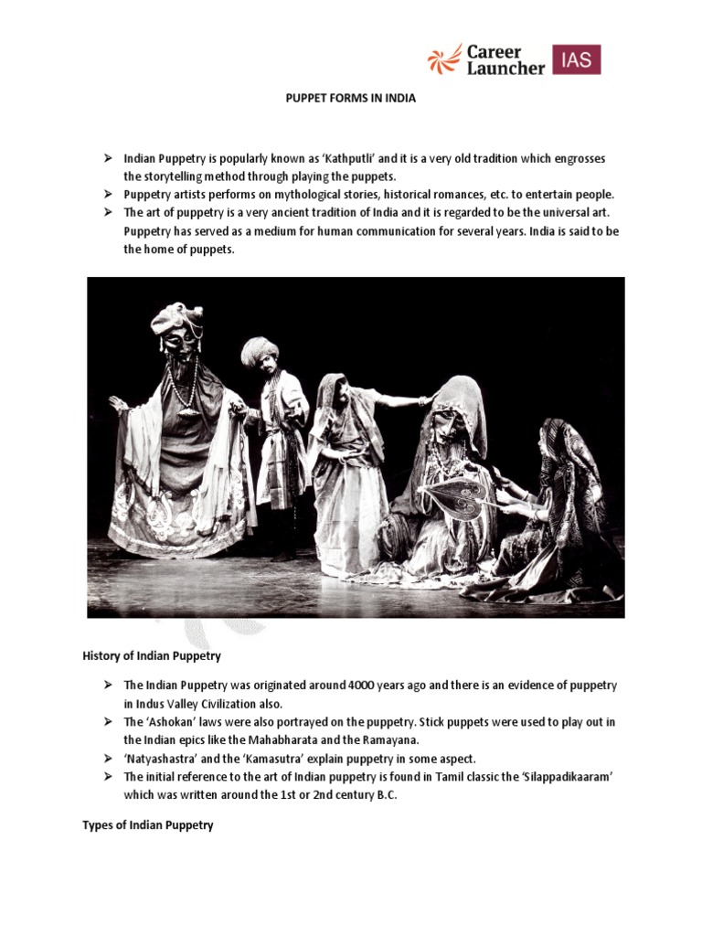 Puppet Forms in India | PDF | Puppetry | Children's Entertainment