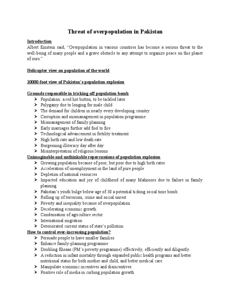 Overpopulation in Pakistan | PDF | Human Overpopulation | Poverty